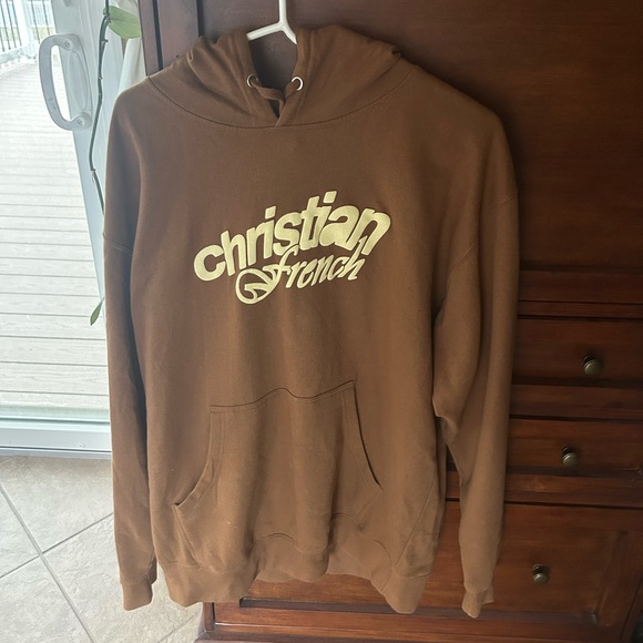 Tops | Christian French Logo Hoodie | Poshmark